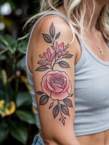 25 June Birth Flower Tattoos: Roses & Honeysuckle Ink
