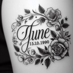 25 June Birth Flower Tattoos: Roses & Honeysuckle Ink